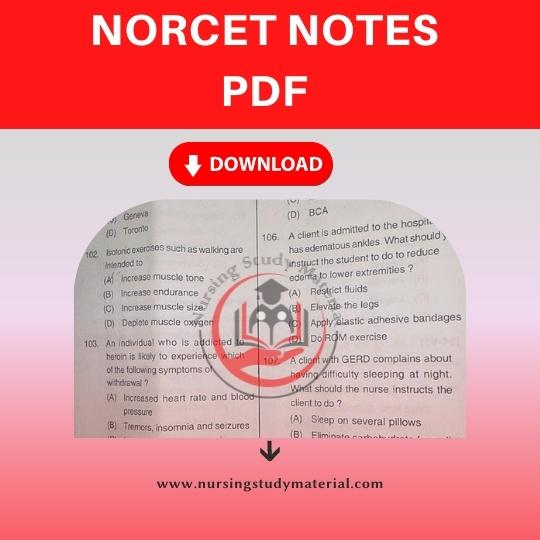Norcet Notes PDF Download Free Nursing Study Material Norcet Notes PDF Download Free Nursing Study Material